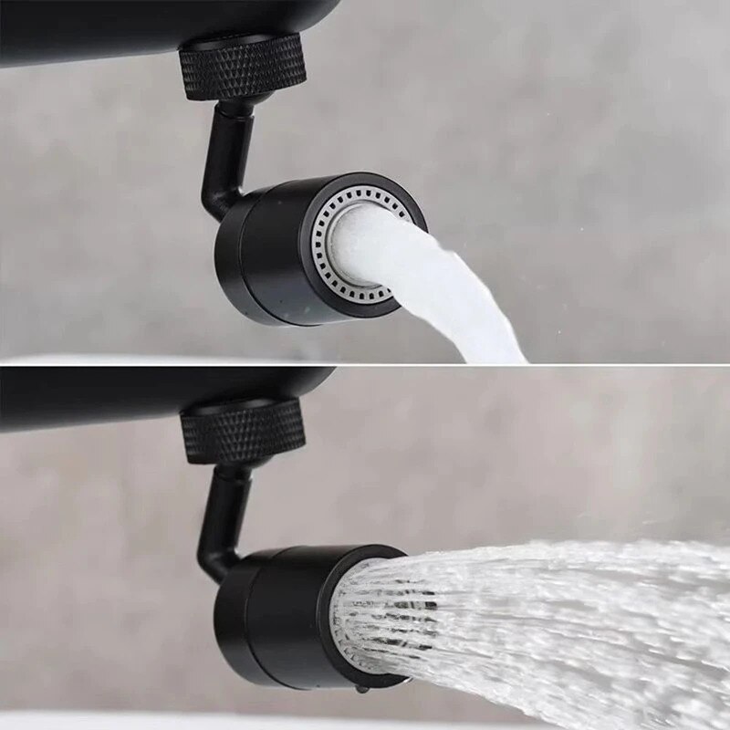 Aerator baterie chiuveta, doua moduri dus/bule, rotire 720, negru - eMAG.ro