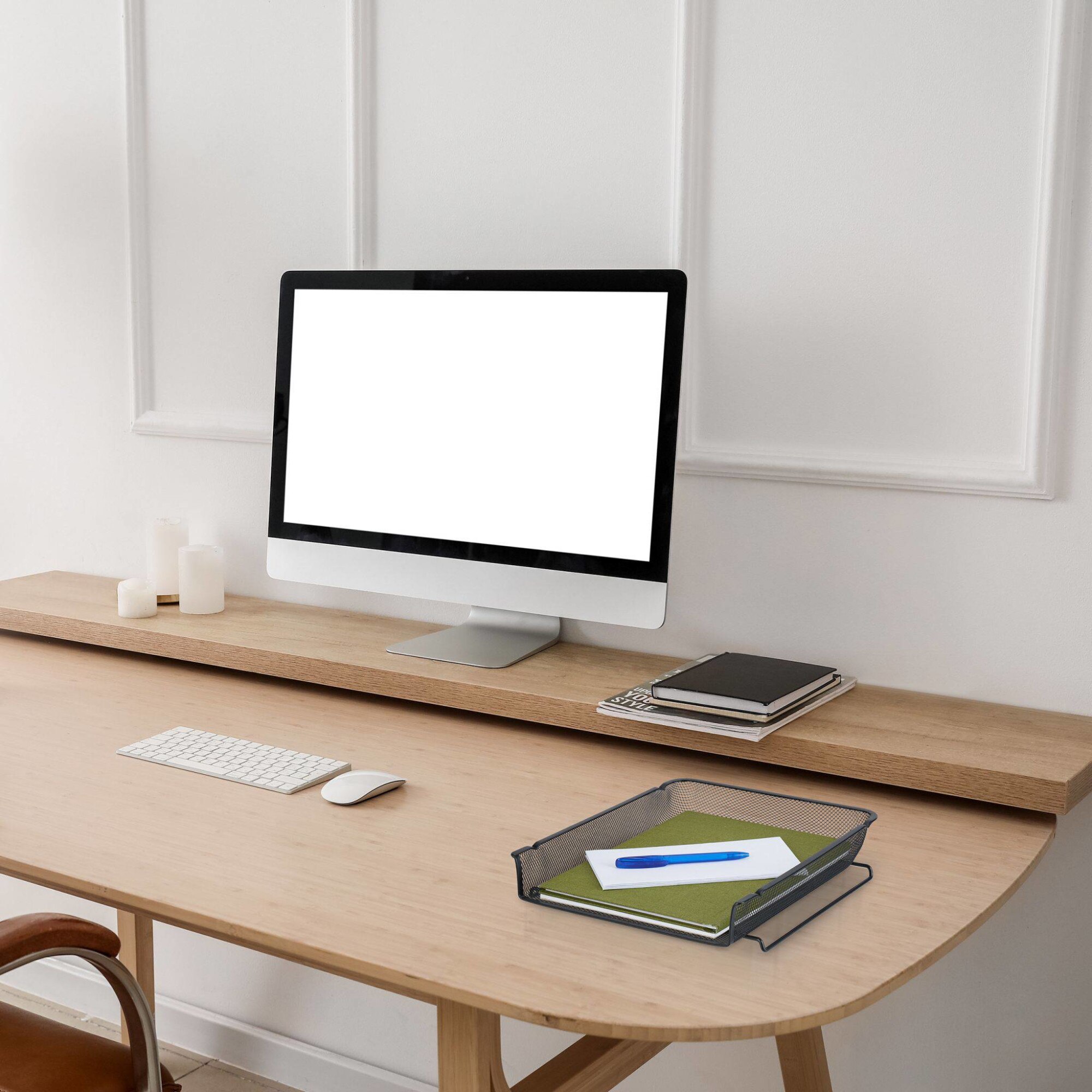 Tava pentru documente suprapozabila, plasa metalica, format A4 vertical ...