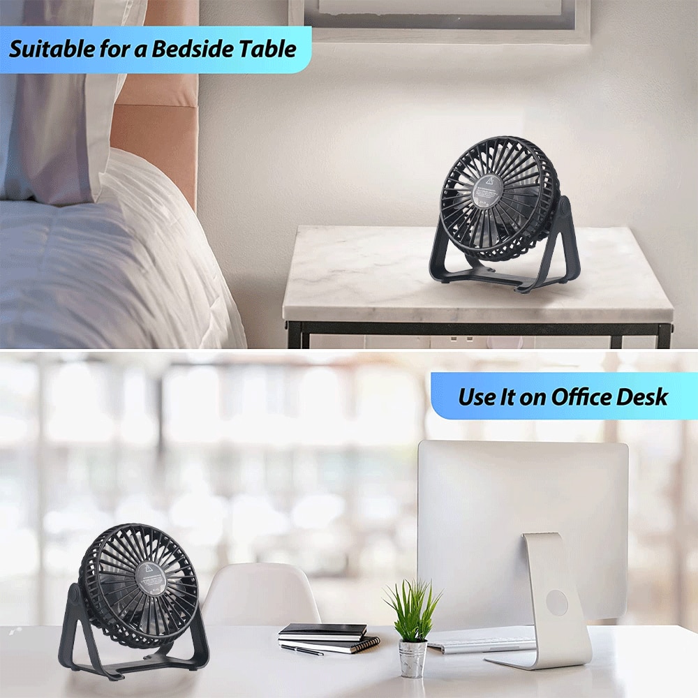 Ventilator mic cu 3 viteze cu mufa USB, potrivit pentru birouri si ...