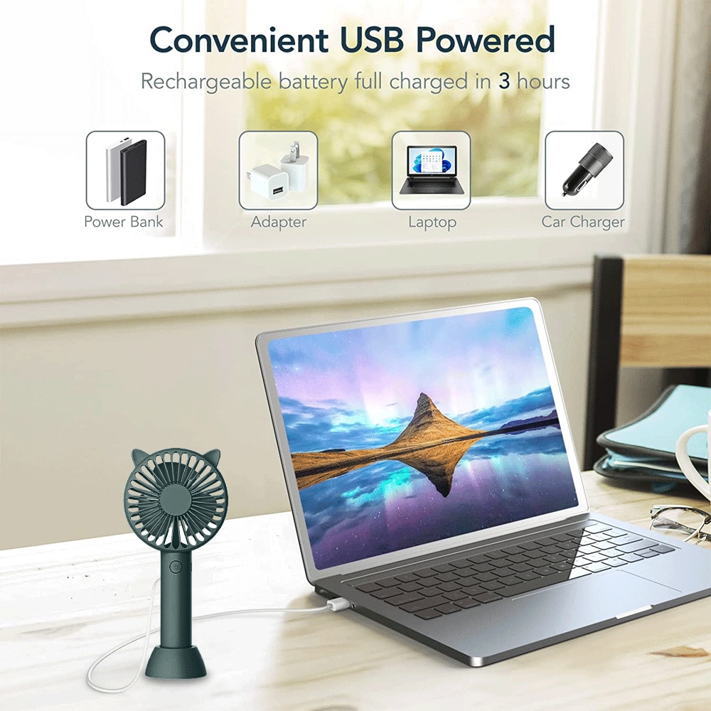 Ventilator portabil de mana - ventilator personal reincarcabil USB de ...