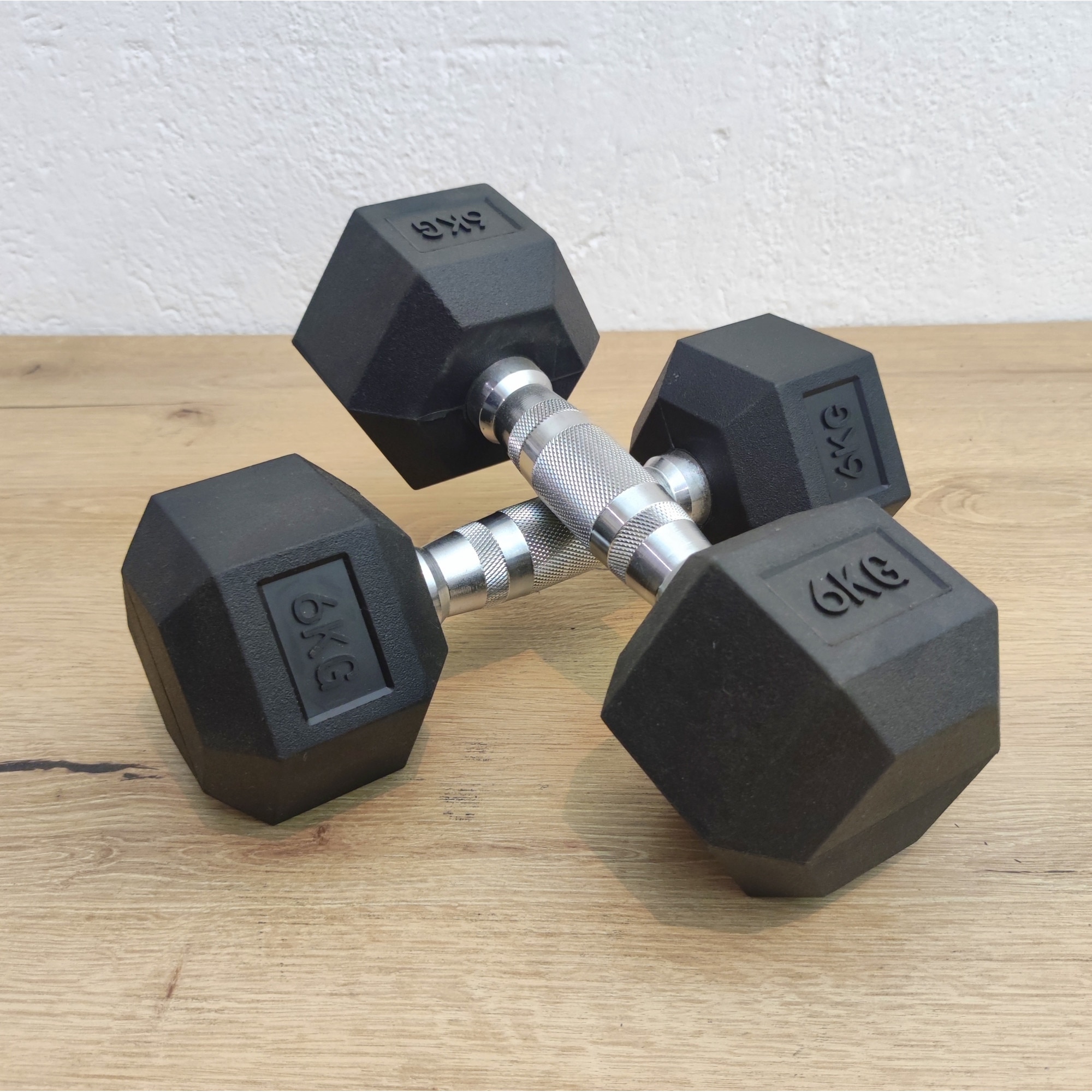 Set 2 gantere hexagonale, Metal Art - ing. Dobrev, 6kg, 2 buc, Negru ...