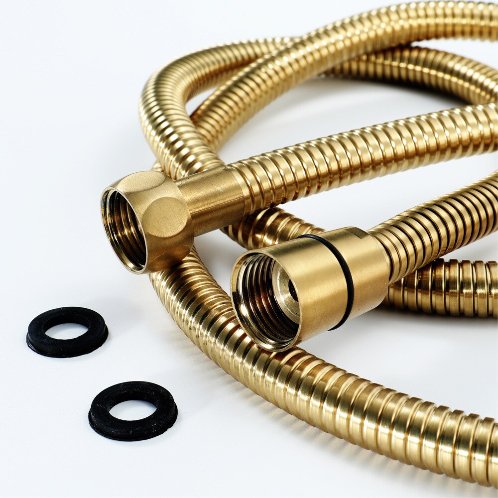 Furtun de dus, Inox, Auriu, 1.5 m - eMAG.ro