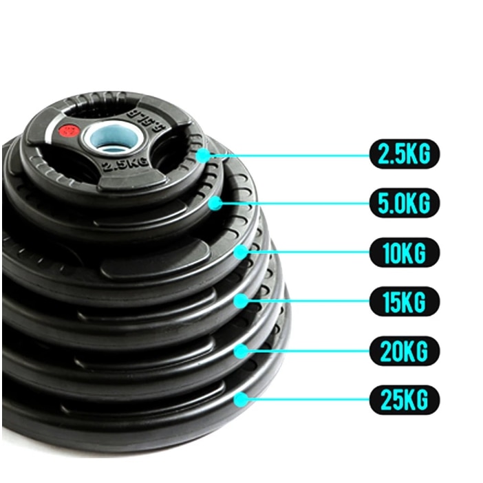 Disc de fier cauciucat cu prindere, 25 KG, Diametru 50mm - eMAG.ro