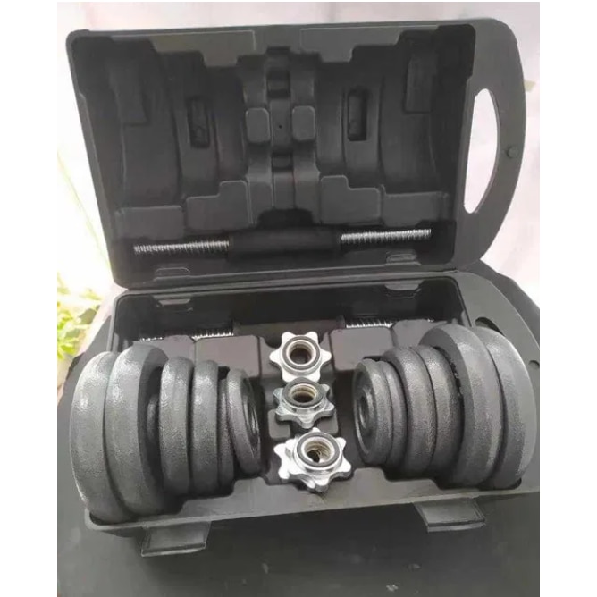 Set de Gantere Cromate Reglabile, Discuri Metal, total 20 kg - eMAG.ro