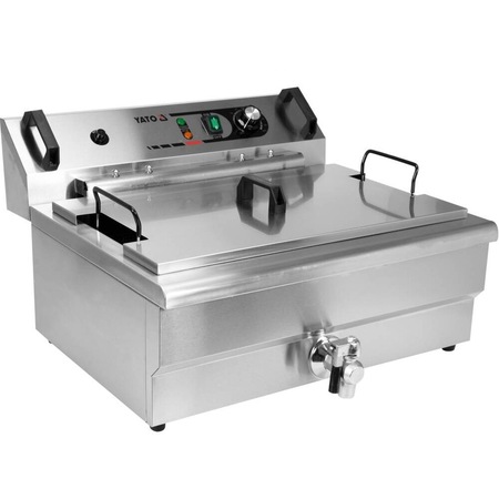 Friteuza profesionala, electrica Yato Gastro, Inox, capacitate 23 L, putere 6 kW, trifazat ...
