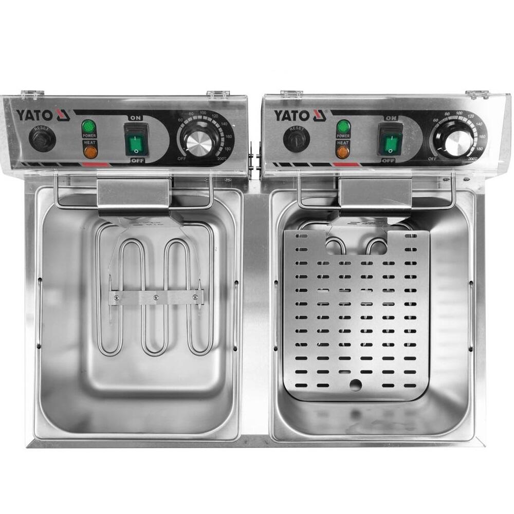 Friteuza profesionala, dubla electrica, Yato Gastro, Inox, capacitate 2 x 8 L, putere 2 x 3.3 kW ...