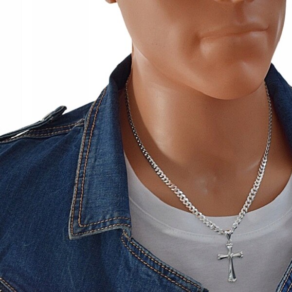 Lantisor barbati, Amor, Argint 925, Cu model, 70 cm, Argintiu - eMAG.ro