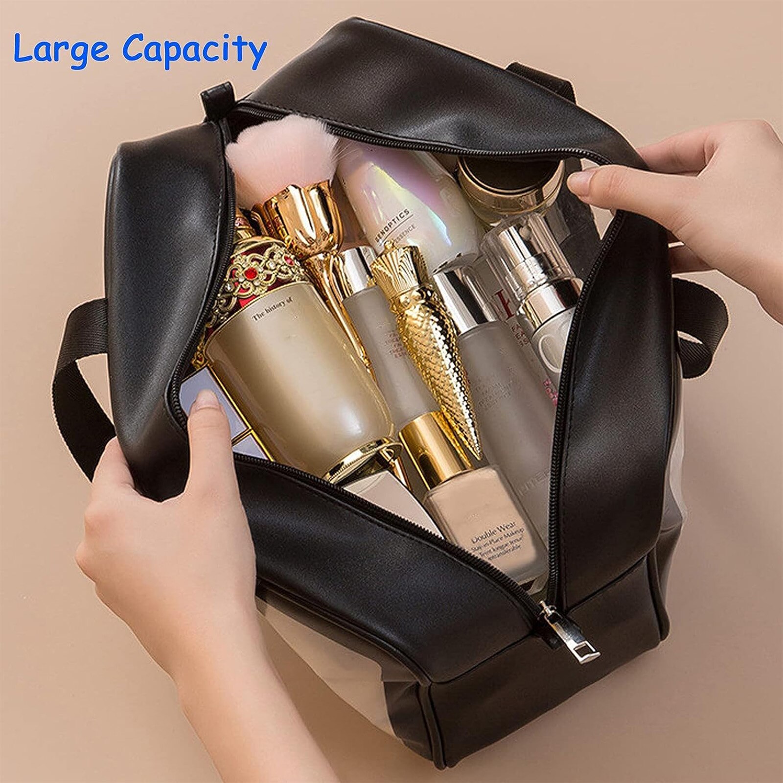 Geanta cosmetice si lichide pentru voiaj impermeabila, Darklove, Cu ...
