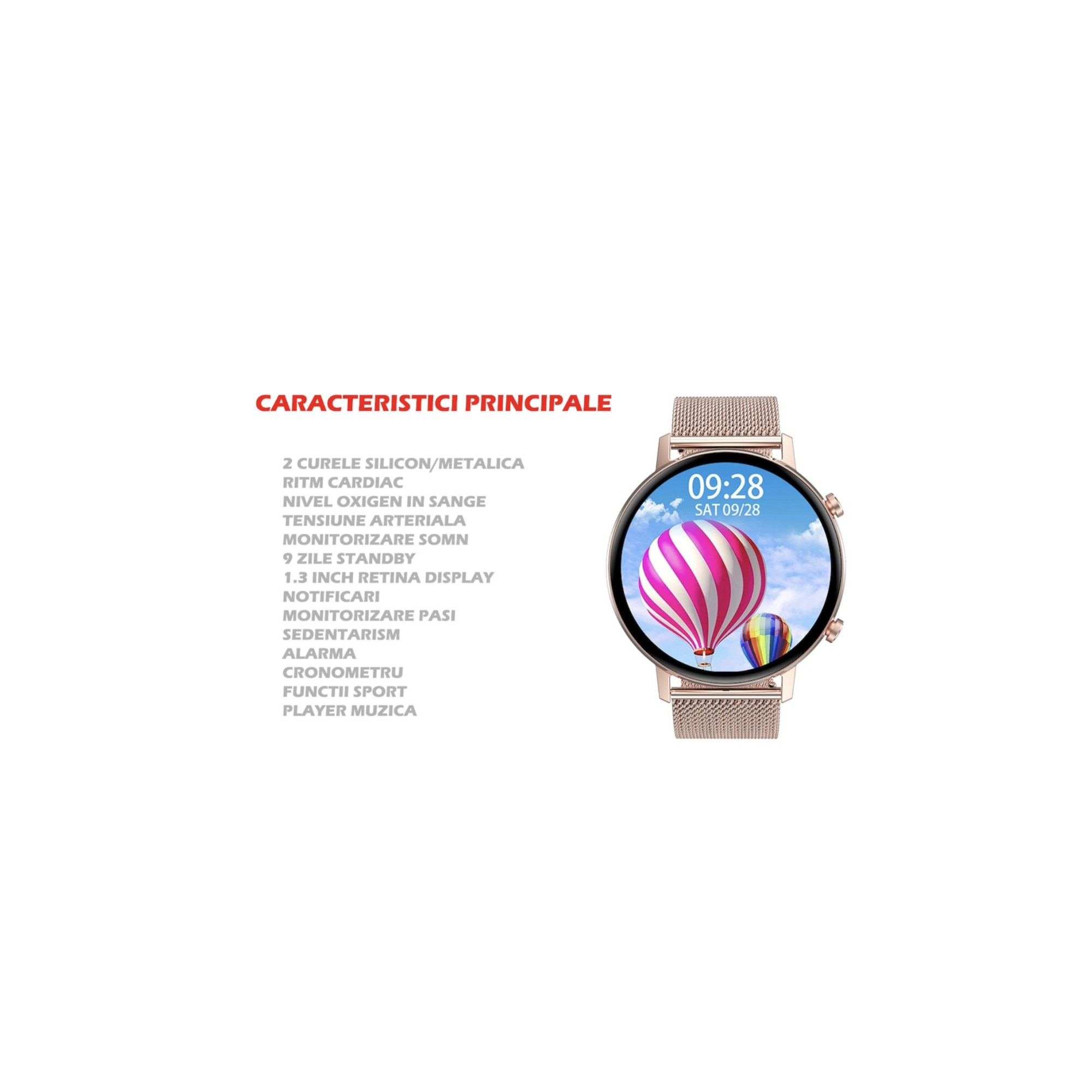 SmartWatch BeFIT PRO® 1.3" FULL RETINA дисплей, SpO2 оксиметър ...