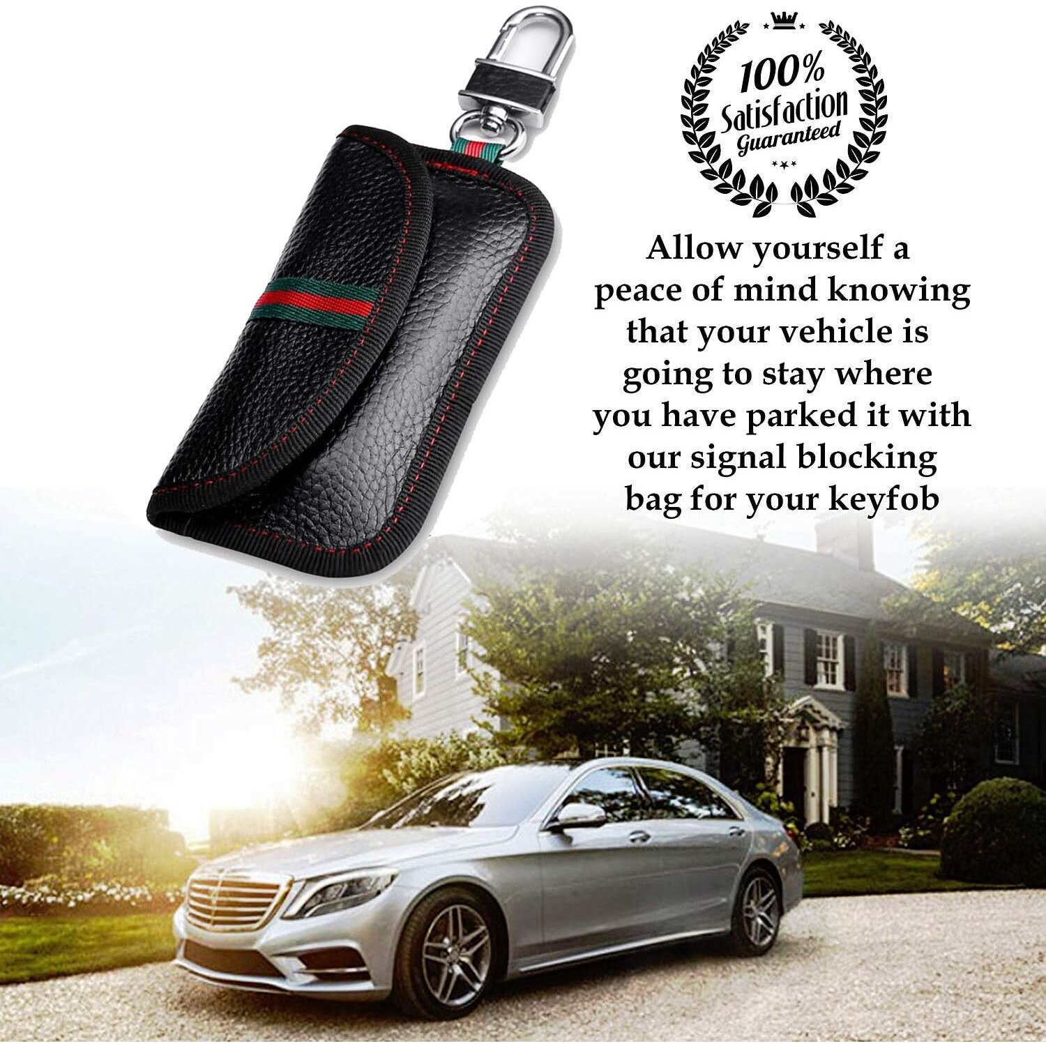 Set 2 huse chei auto, Fibra de carbon/Piele ecologica, 12.7 x 8 cm ...