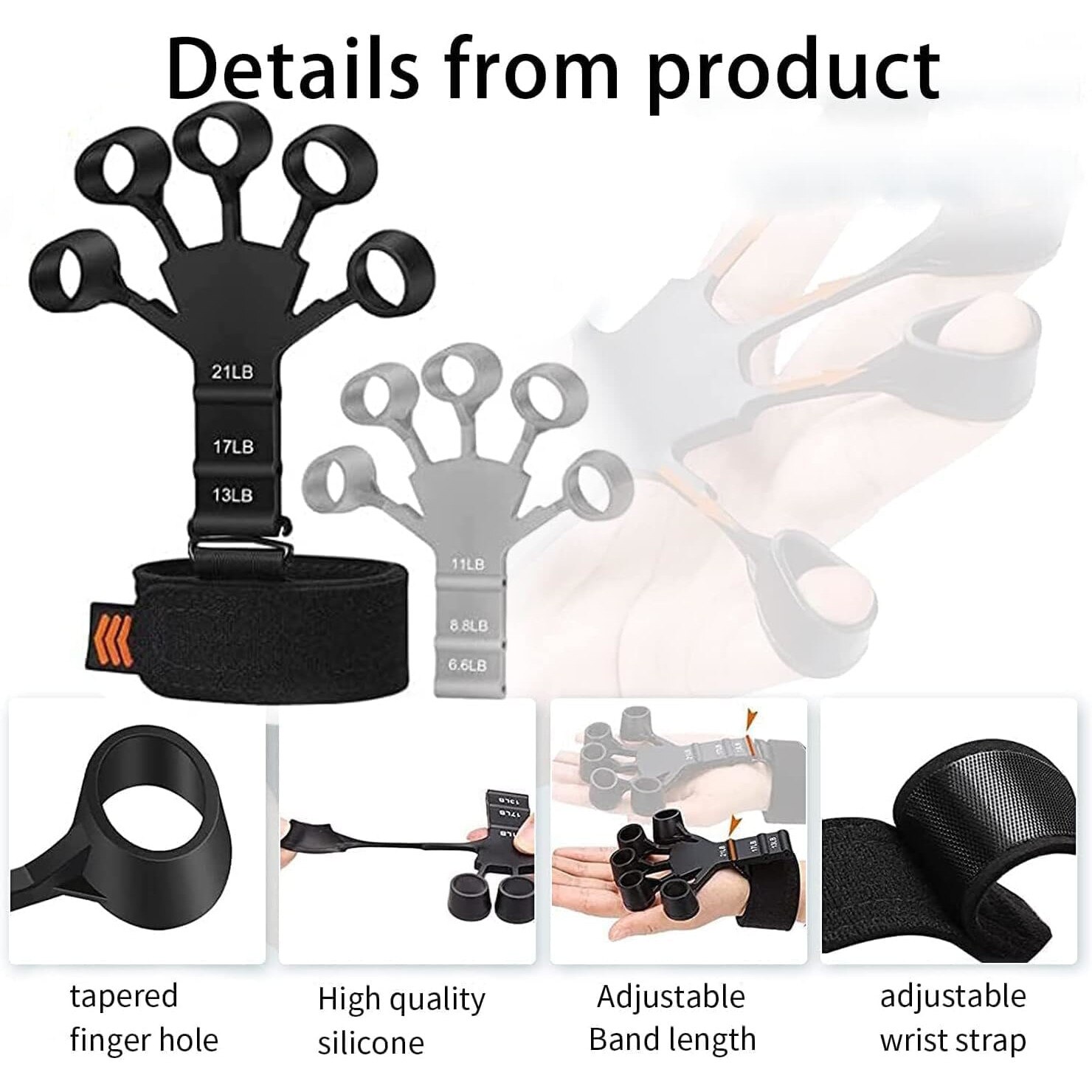 Set 2 Flexori Degete, SOOYE®, pentru Dezvoltarea Fortei Antebratului si ...