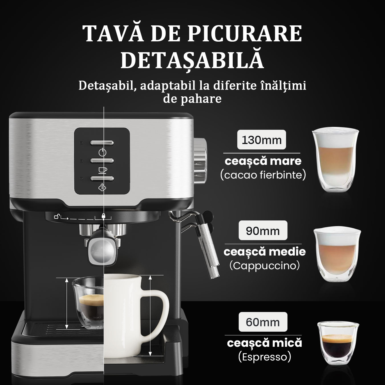 Espressor manual, Ultra-silentioasa, Rezistenta la scurgeri, Control al ...