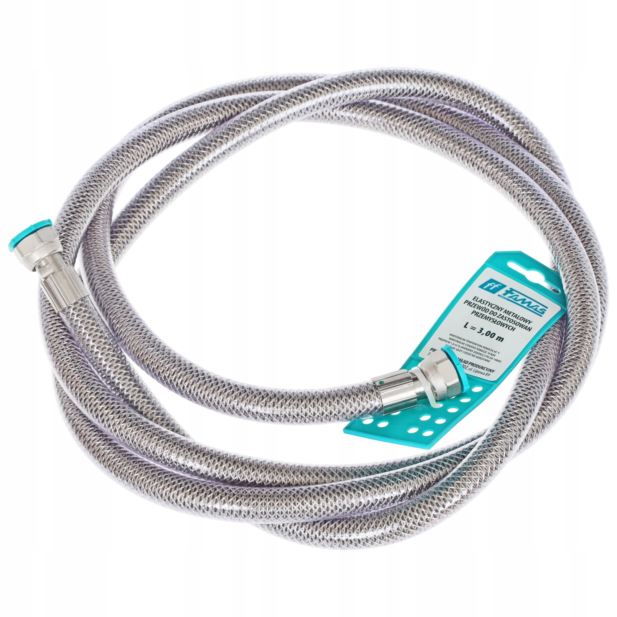 Furtun gaz, Famas, Inox/PVC, 300 cm, 1/2" - eMAG.ro