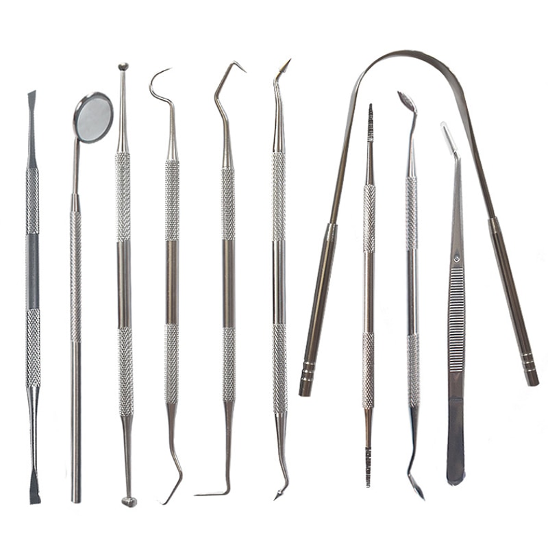 Kit igiena dentara, Inox, 10 piese, Argintiu - eMAG.ro