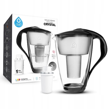 Cana cu filtru Dafi, sticla, capacitate 2 l, indicator Led, cu un ...
