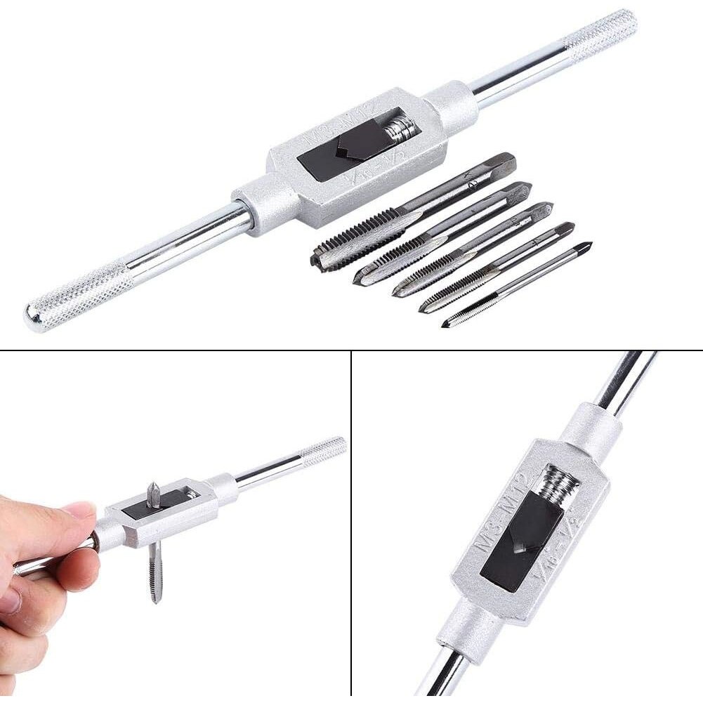 Set Port Tarod + 5 Tarozi, Reglabil, Otel carbon, M3-M18, Argintiu ...