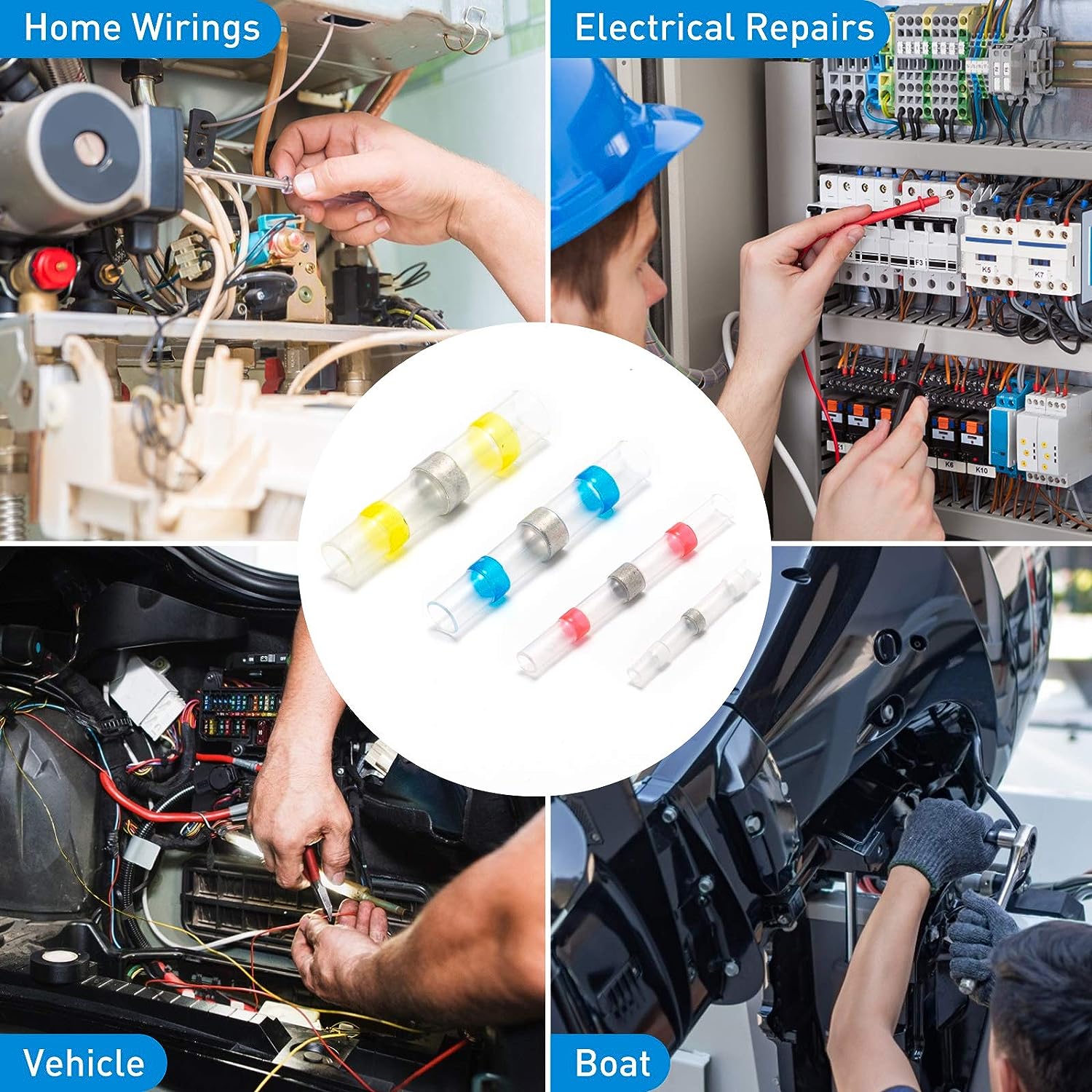 Set 250 conectori termocontractibili pentru cabluri, Multicolor - eMAG.ro
