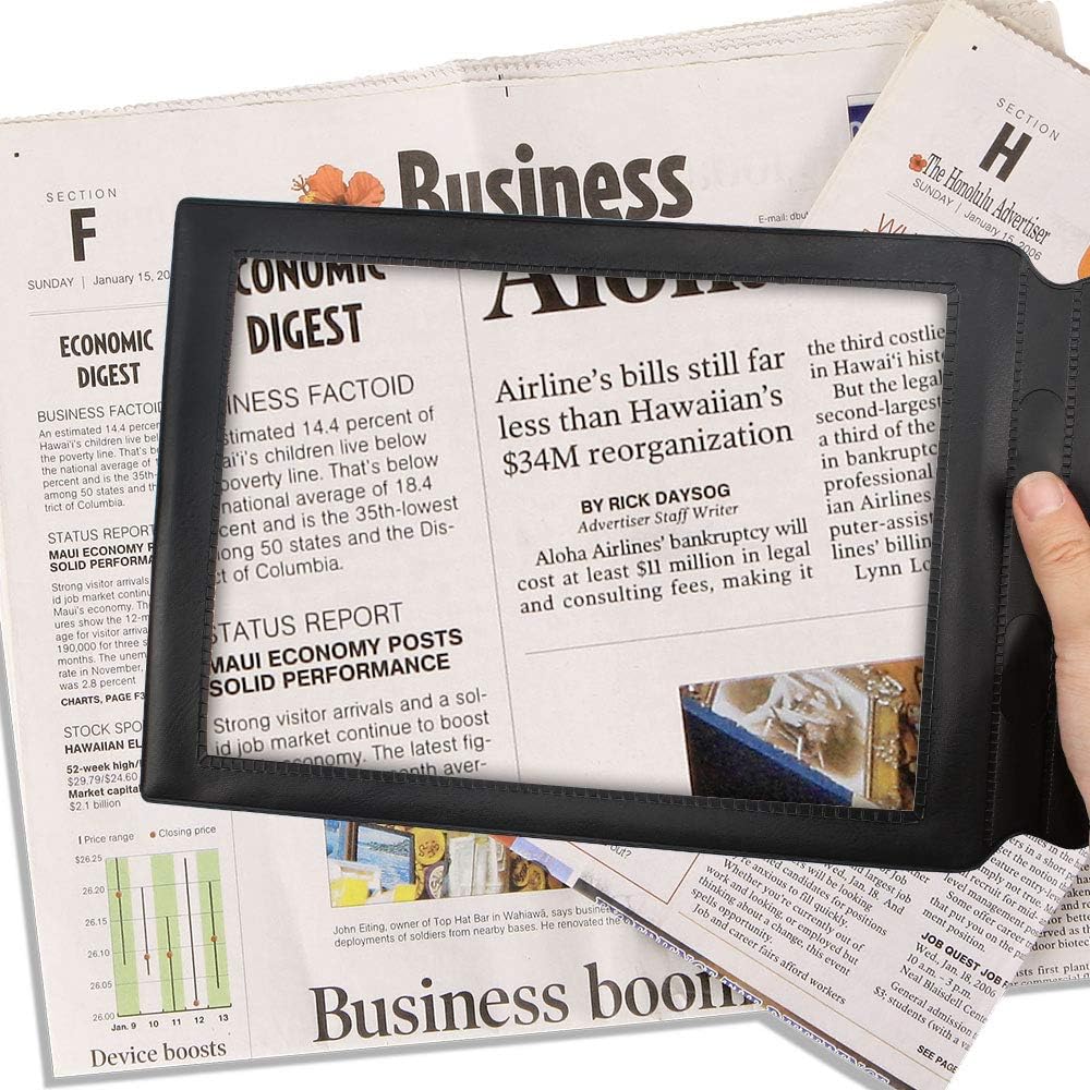 Set 2 lupe A4 lectura, PVC/Plastic, Zoom 3x, 30.5 x 19.5 cm, Negru ...