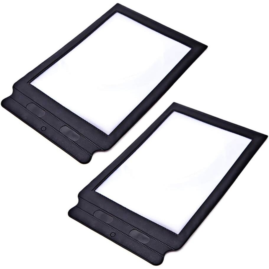 Set 2 lupe A4 lectura, PVC/Plastic, Zoom 3x, 30.5 x 19.5 cm, Negru ...