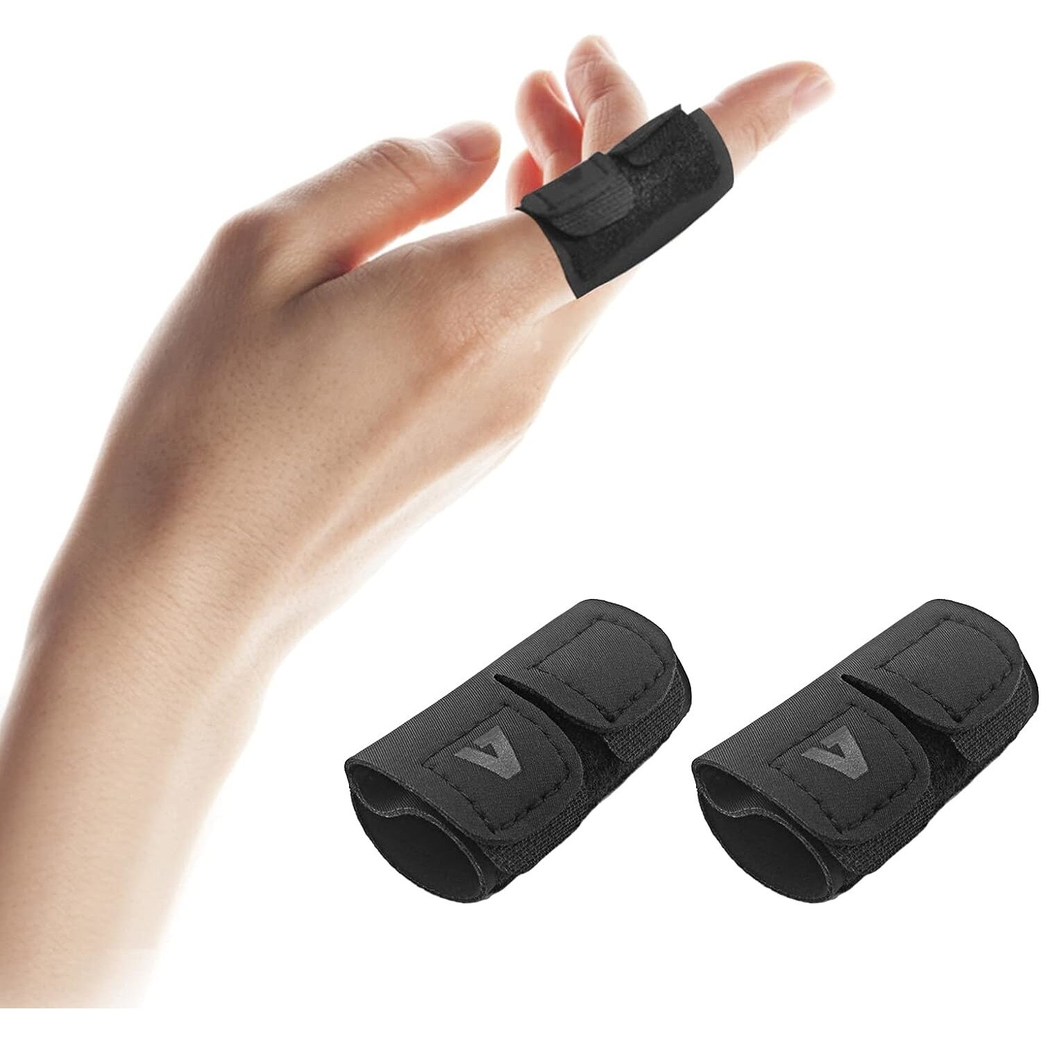 Set 2 suporturi ortopedice pentru degete, Nylon, Negru - eMAG.ro