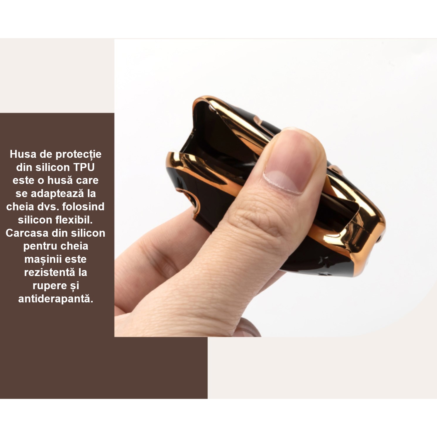 Husa de protectie Premium pentru cheie AUDI, material TPU de inalta ...