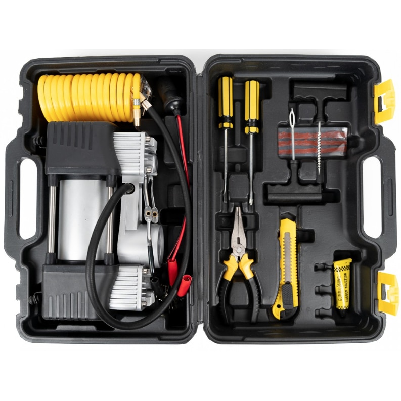 Compresor auto 12V cu trusa completa pentru pene si avarii - eMAG.ro