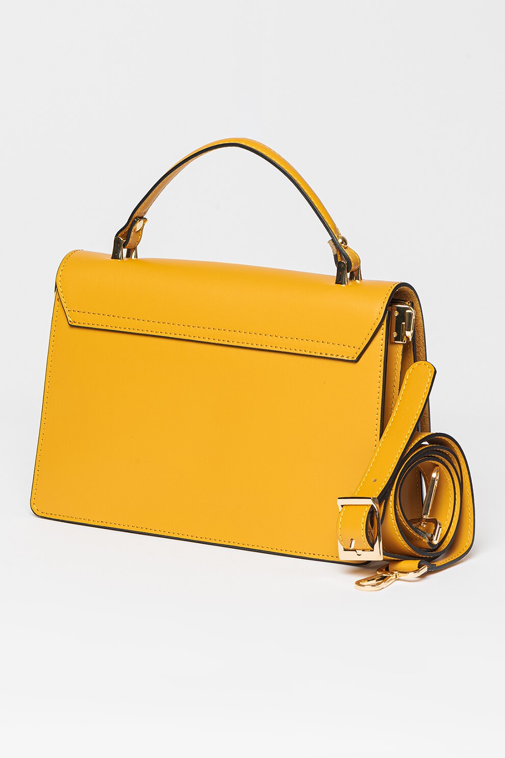 Chiara Canotti, Кожена чанта за рамо с лого, Охра - eMAG.bg