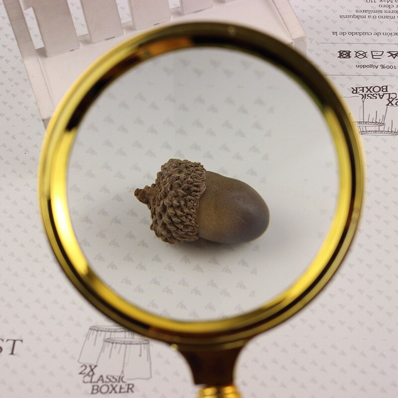 Set 2 lupe, Lemn/Sticla, 10x, 80/60 mm, Auriu/Rosu - eMAG.ro