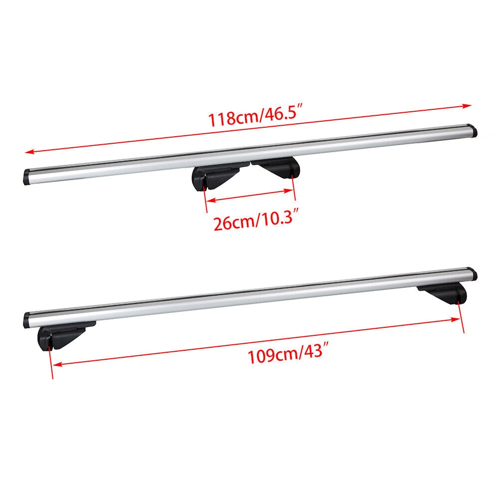 Bare Portbagaj Universale Transversale Aluminiu cu cheie-set 2 bucati ...