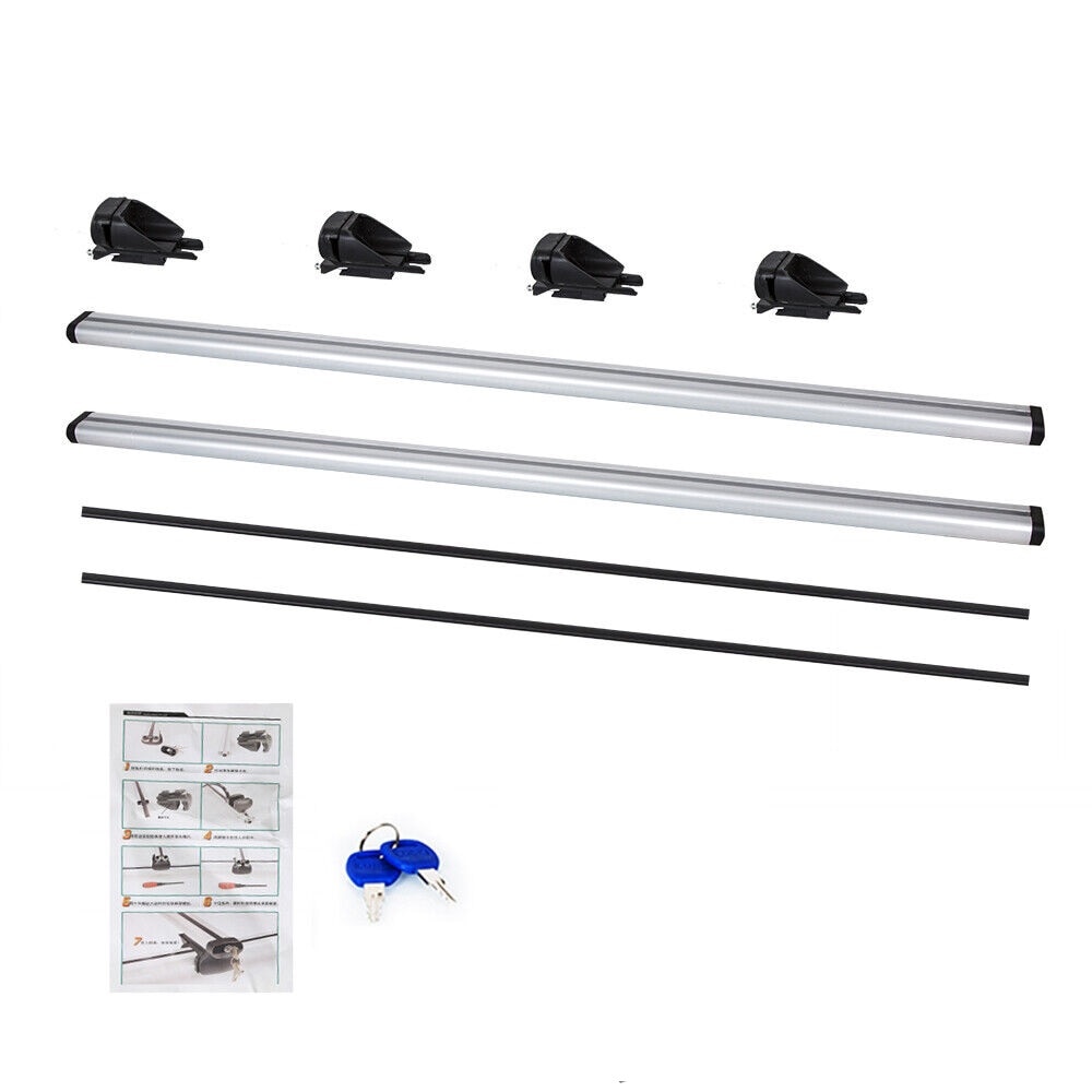 Bare Portbagaj Universale Transversale Aluminiu cu cheie-set 2 bucati ...