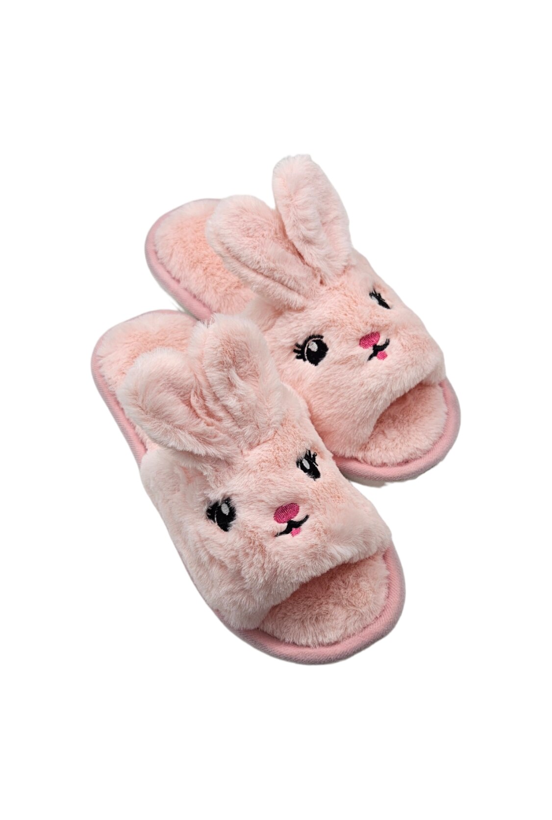 Papuci de casa pentru dama, Pufosi, Iepure, Roz, Marime 40-41, 24.5cm ...