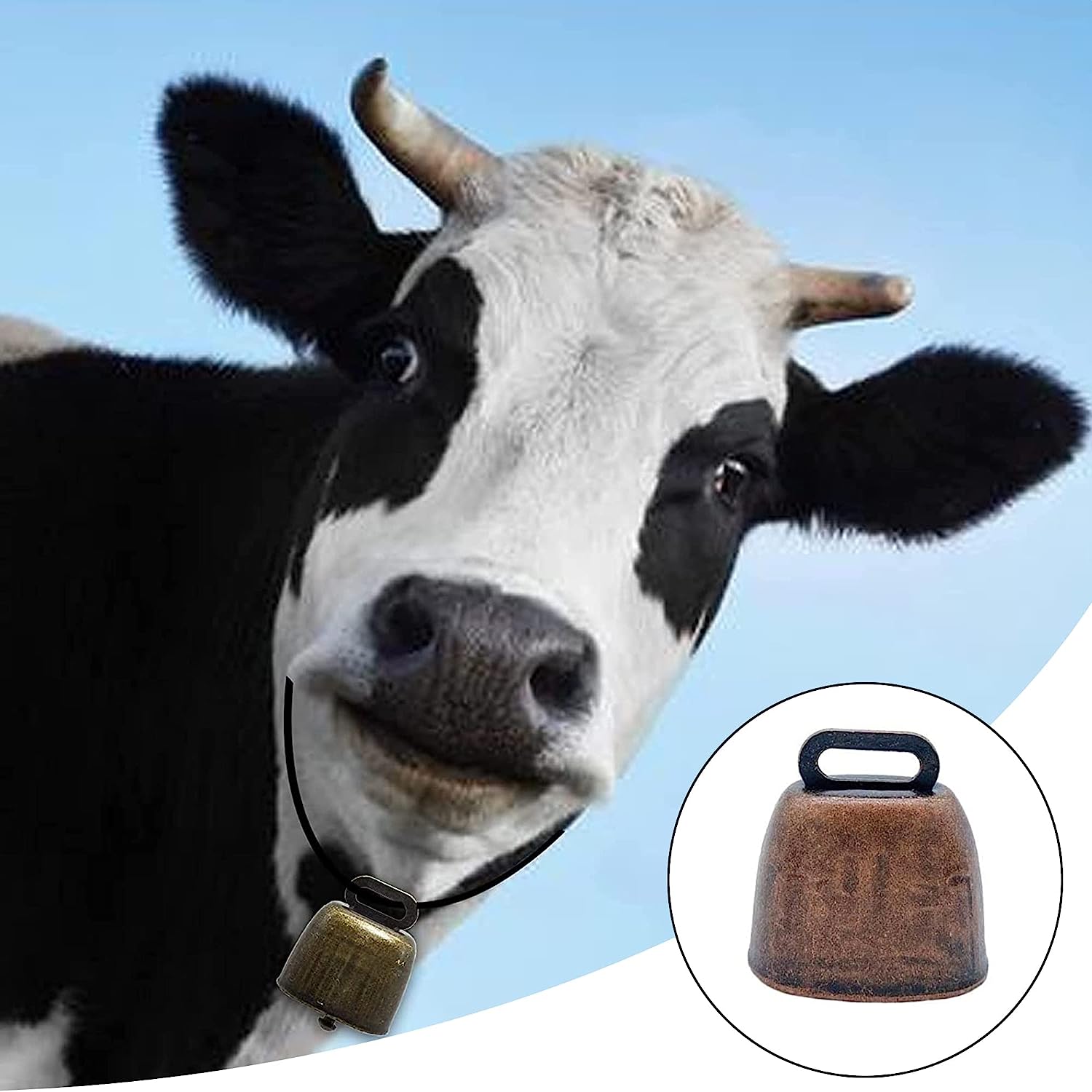 Set 10 clopote bovine, Metal, 35 x 24 mm, Argintiu/Bronz - eMAG.ro