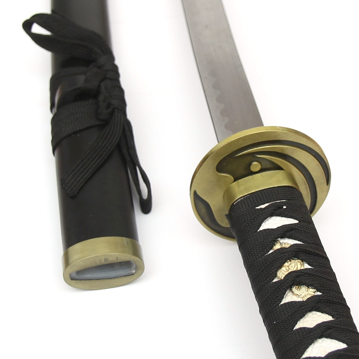 Sabie Katana Samurai, Otel carbon, Stativ Decor, Teaca, Lungime 98cm ...