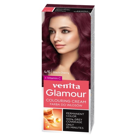 Vopsea de par, permanenta, Glamour, Venita, Nr. 4/6, Cireasa Neagra ...