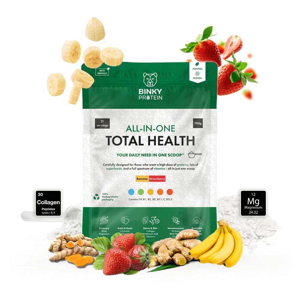 Supliment alimentar cu proteine din zer, pudra proteica, BINKY Protein, All in one Total Health ...