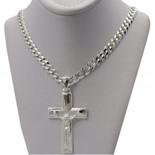 Colier barbati, AMOR, Model Cruce, Argint 925, 45cm, Argintiu - eMAG.ro