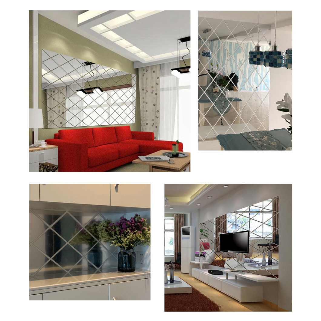 Комплект 58 акрилни огледала от PVC за декорация 100 х 100 см, магазин ...