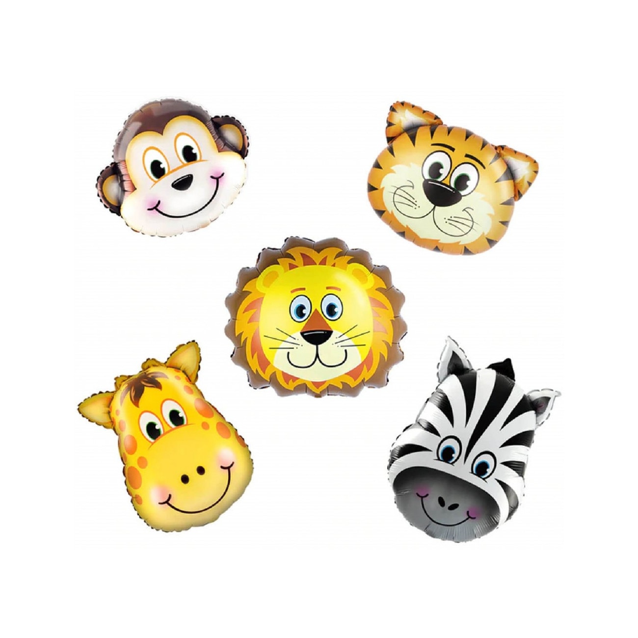 Set 5 baloane animalute 35 cm, WOW, petrecere pentru copii, tema jungle ...