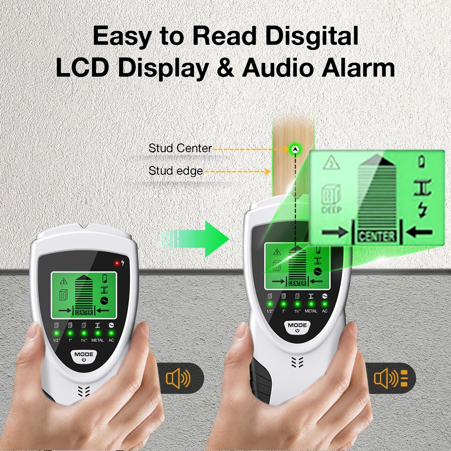 Detector cabluri electrice, GOXAWEE, G3408, Afisaj LCD, Avertizare ...