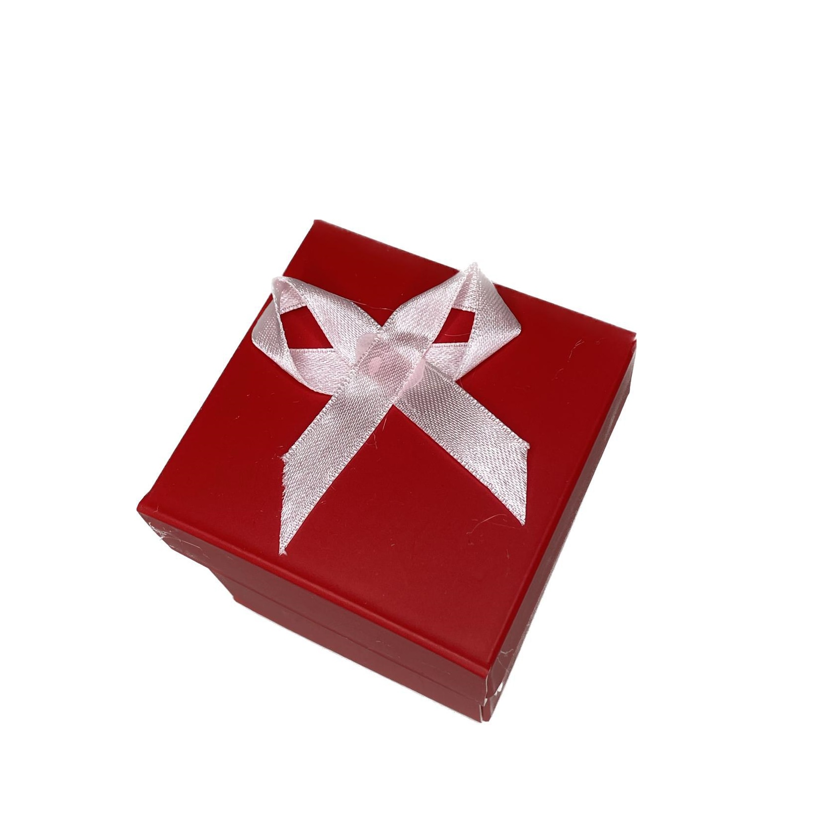 Cutie pentru cadou, carton rosu cu fundita roz, 6.5X6.5X6.5 cm - eMAG.ro