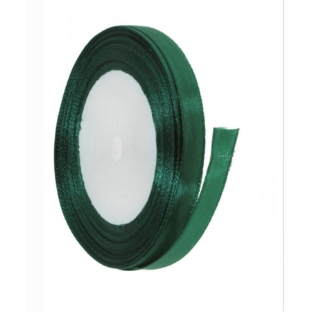 Panglica satinata, latime 1 cm, 1 rola 22.9 m verde inchis - eMAG.ro