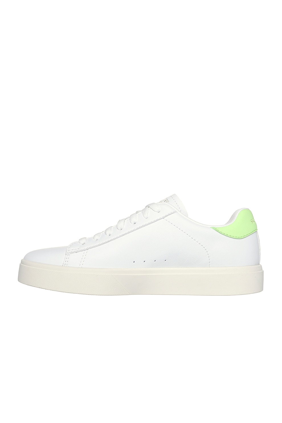 Skechers, Pantofi sport din piele si piele ecologica Eden LX, Alb, Roz ...
