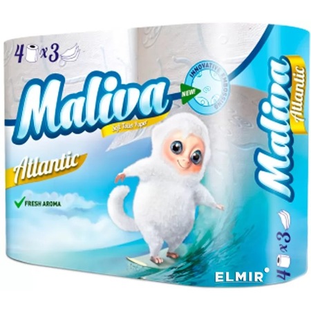 Hartie igienica parfumata Maliva Atlantic 4 role, 3 straturi - eMAG.ro