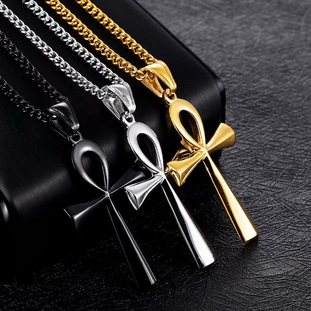 Colier cu pandantiv pentru barbati, Inox, Negru - eMAG.ro