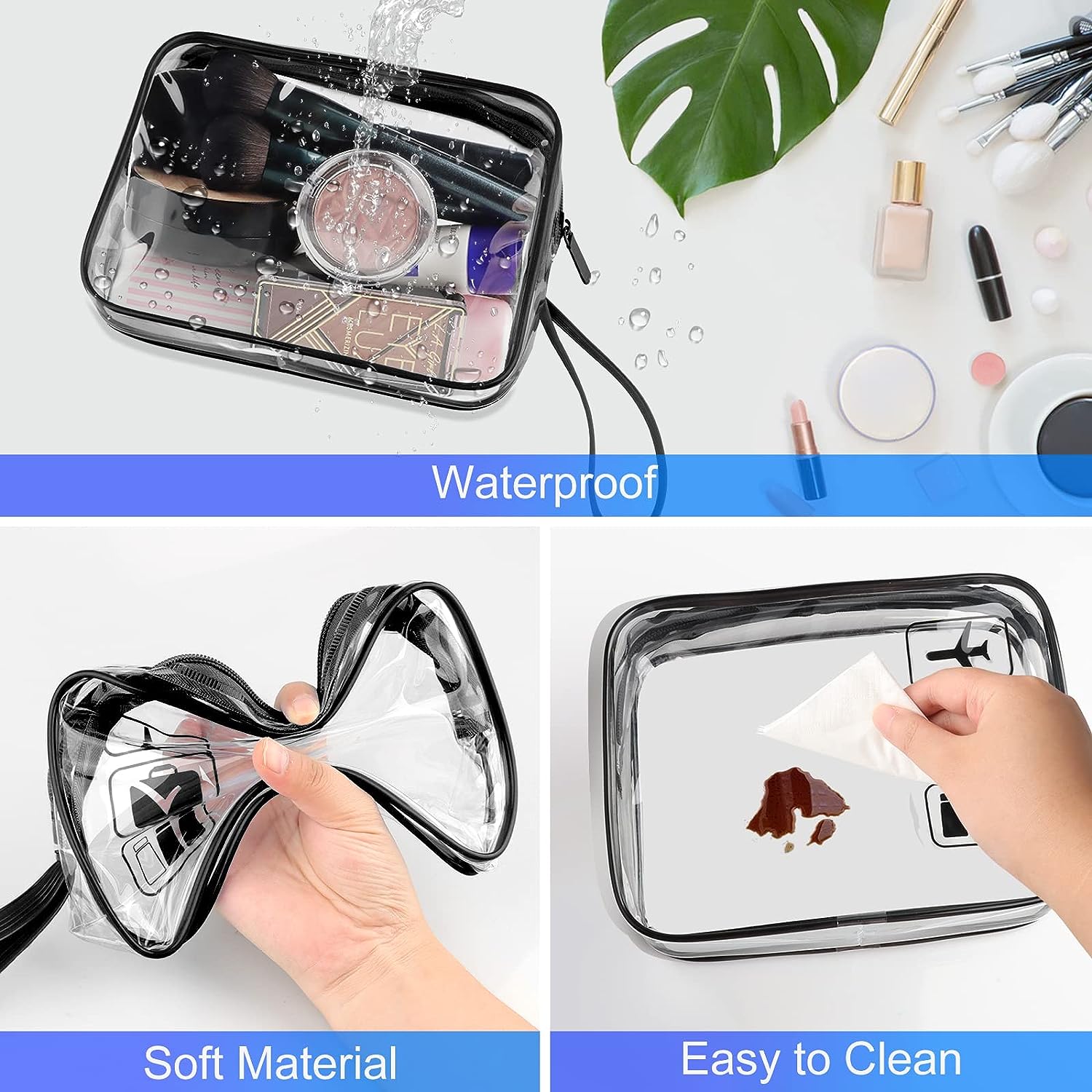 Set 2 geanta cosmetice voiaj, JENUOS®, impermeabila, capacitate mare ...