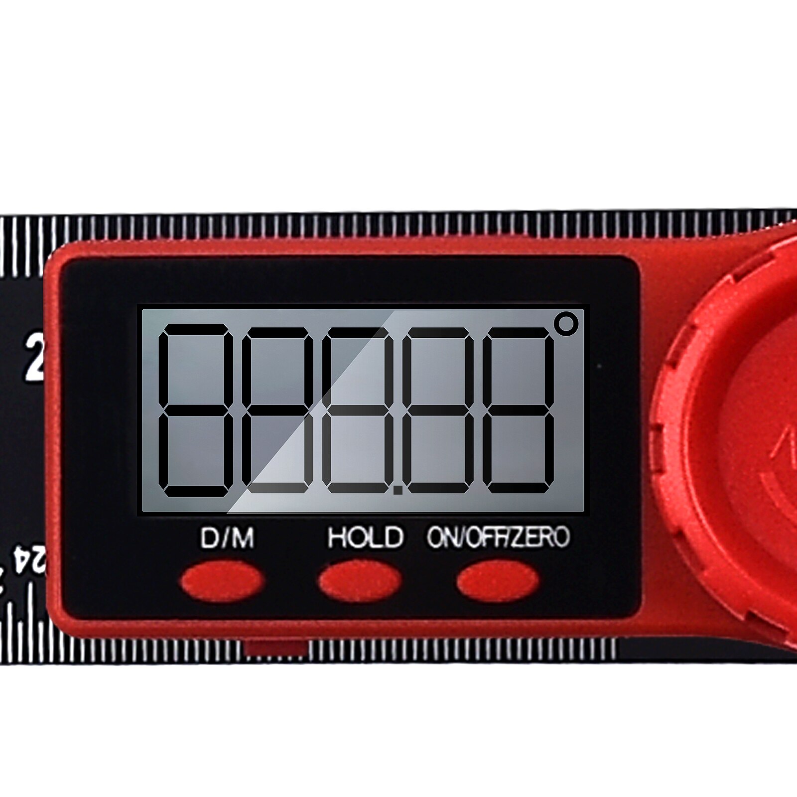 Raportor digital, Goxawee, Plastic, 200 mm, Rotatie 360°, Negru/Rosu ...