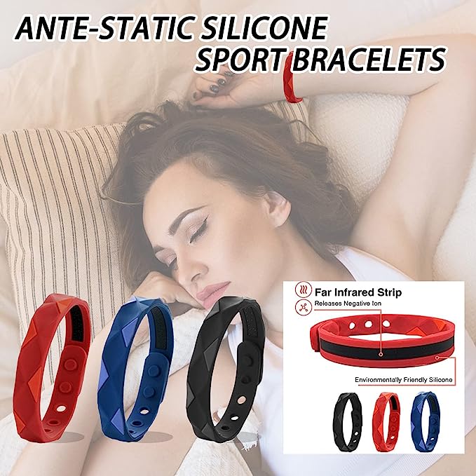 Set de 3 Bratari si 3 inele magnetice, cu Infrarosu si Ioni Negativi ...