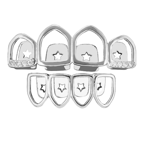 Set de doua fatete pentru dinti, superior si inferior, model Grillz Hip ...