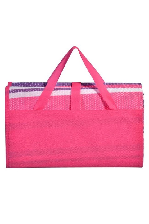 Rogojina Plaja tip Geanta, Fucsia Dungi Albe Dubla 180x150 cm - eMAG.ro