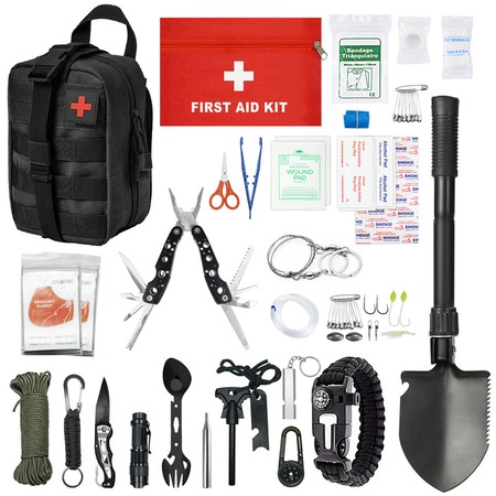 Kit Supravietuire 43 in 1, multifunctional, cu prim ajutor, echipament ...